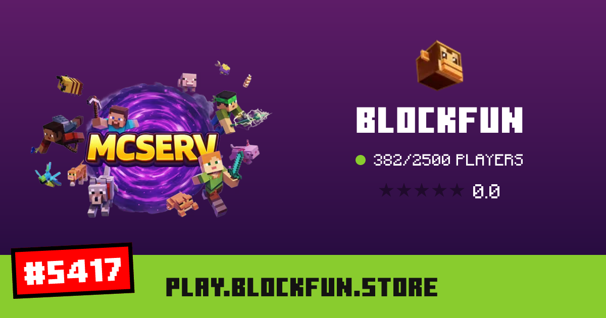 BlockFun - IP, players and Minecraft server info
