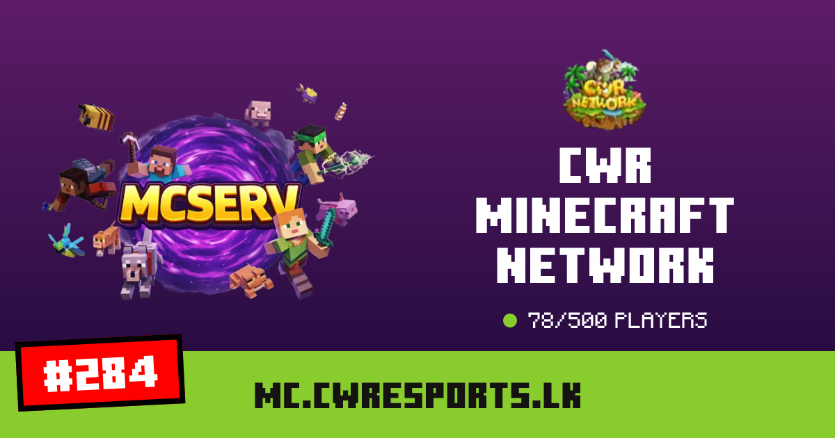 CwR Minecraft network - IP, joueurs et infos du serveur Minecraft