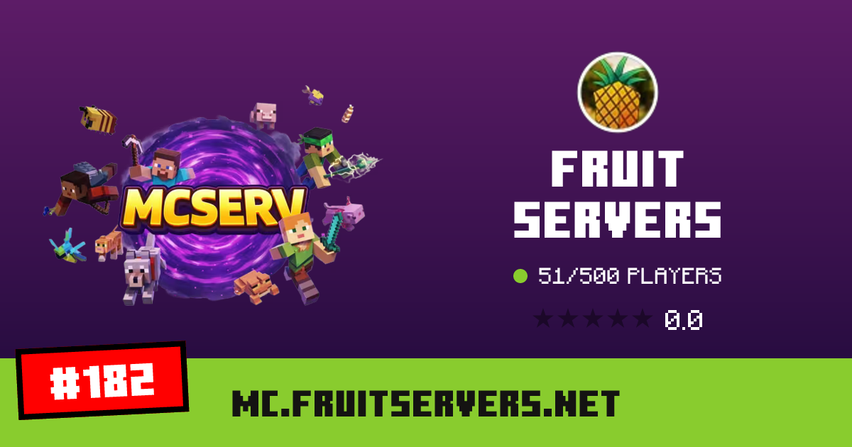 Fruit Servers - IP, jogadores e informações do servidor Minecraft