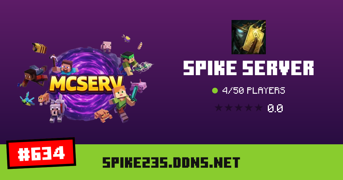 Spike Server - IP, joueurs et infos du serveur Minecraft