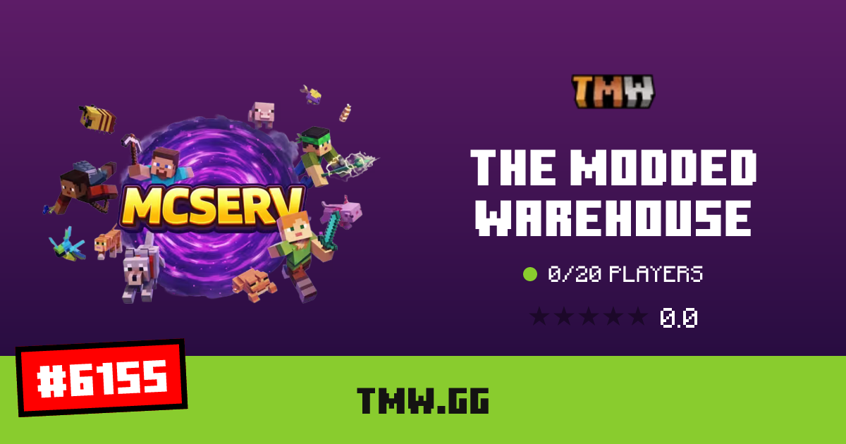 The Modded Warehouse - IP, players and Minecraft server info